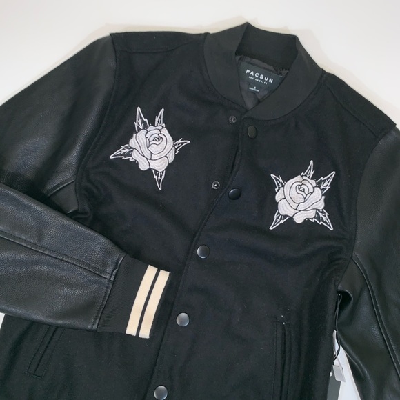 PacSun | Jackets & Coats | Pacsun Leather And Wool Bomber Jacket | Poshmark